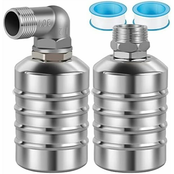 Auto Water Float Valve 2PCS,1/2" to 3/4" 1" Water Level Control Float ...