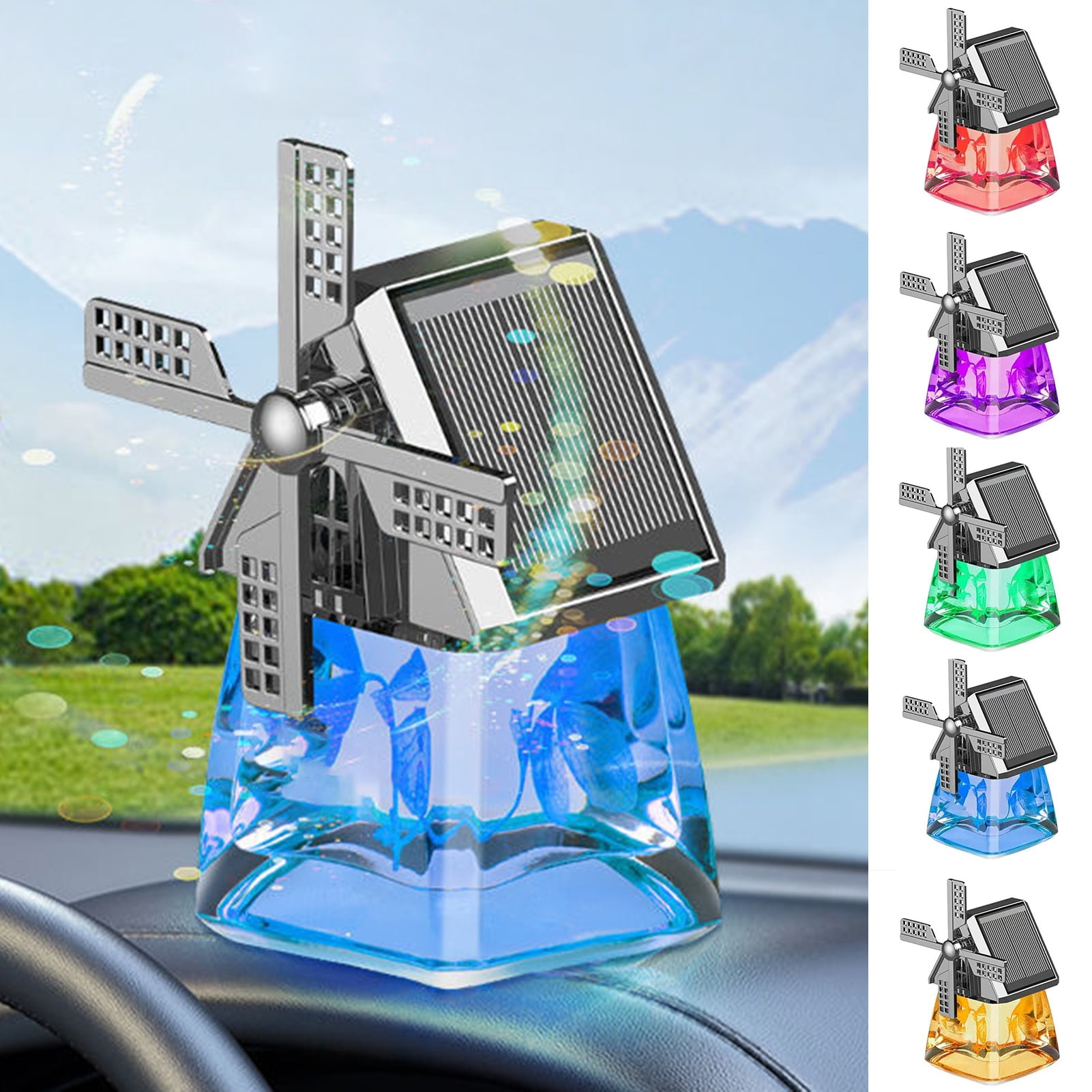 Auto Windmill Solar Car Perfume Air Freshener Aromatherapy Cute Car ...