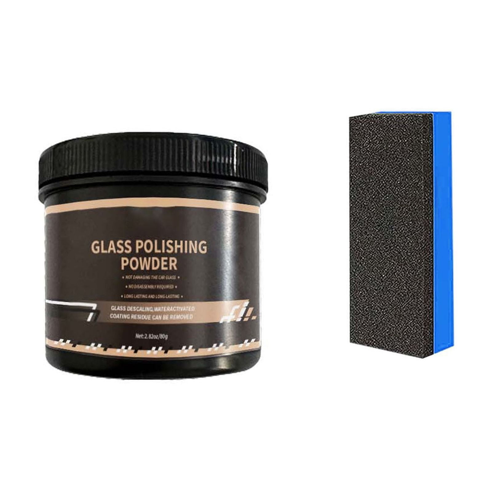 Auto Window Polishing Powder with Sponge wipe Car Front Windshield ...