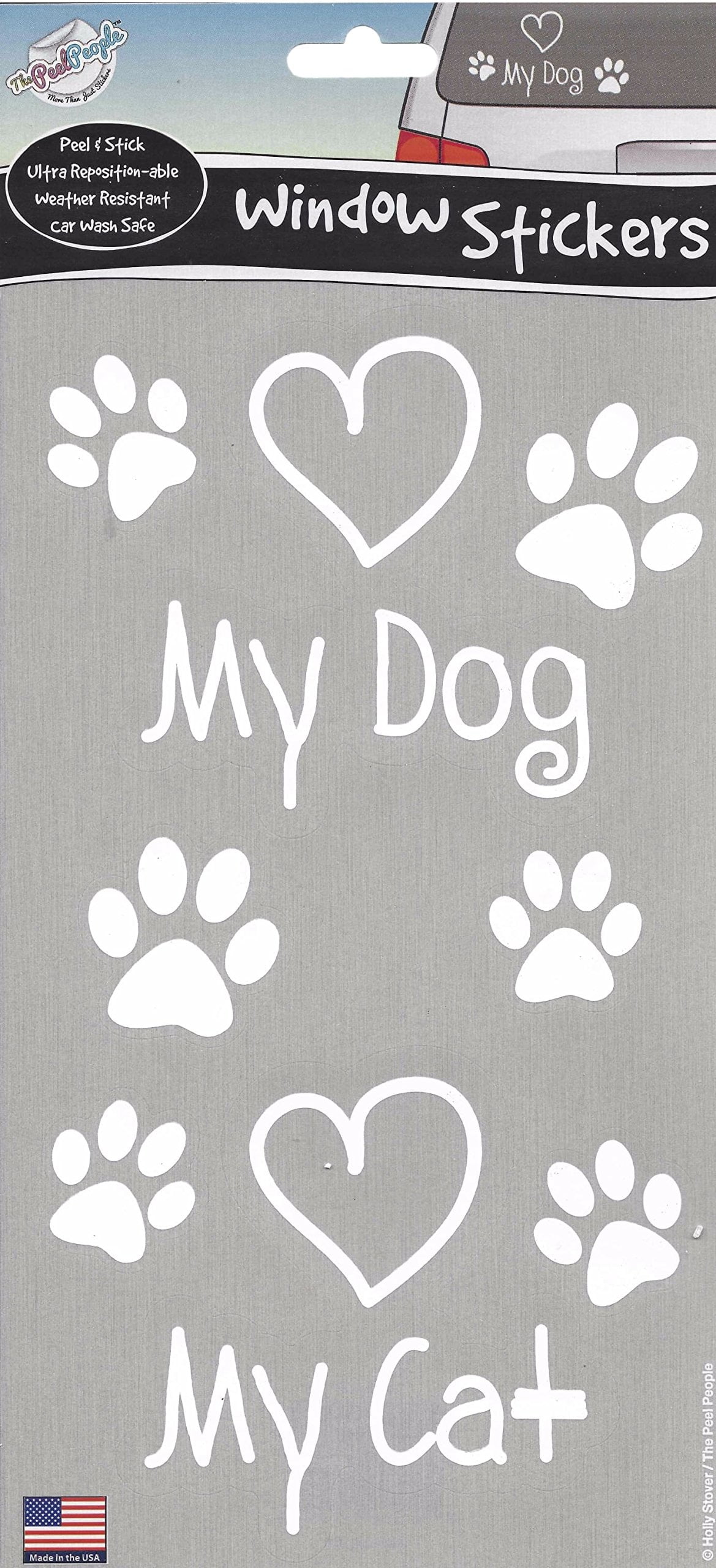 Auto Window Stickers - Love Dog/Cat Pack (11+ Stickers) - Walmart.com
