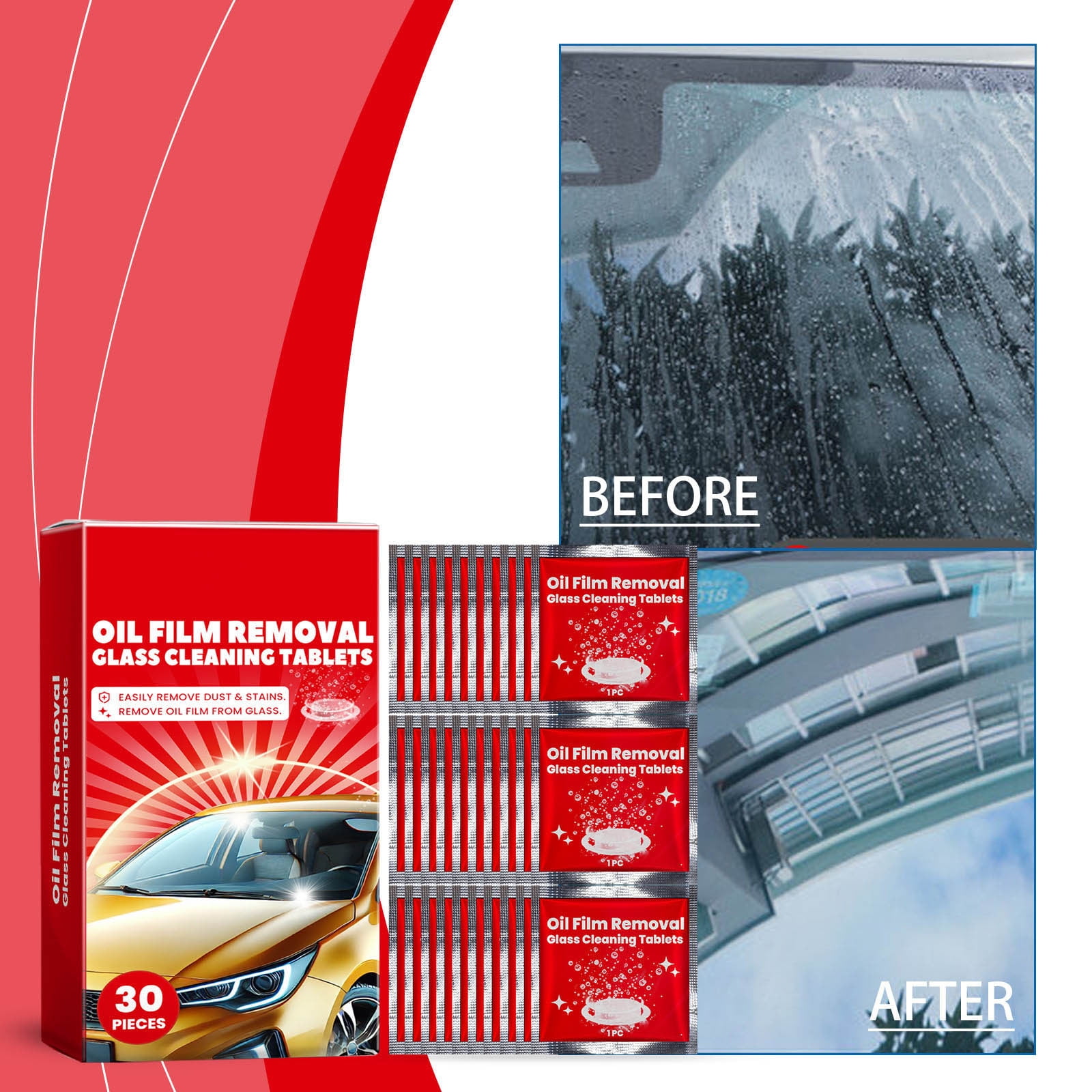 Auto Windshield Waterproofing Agent | Glass Cleaning Tablets | Rain ...