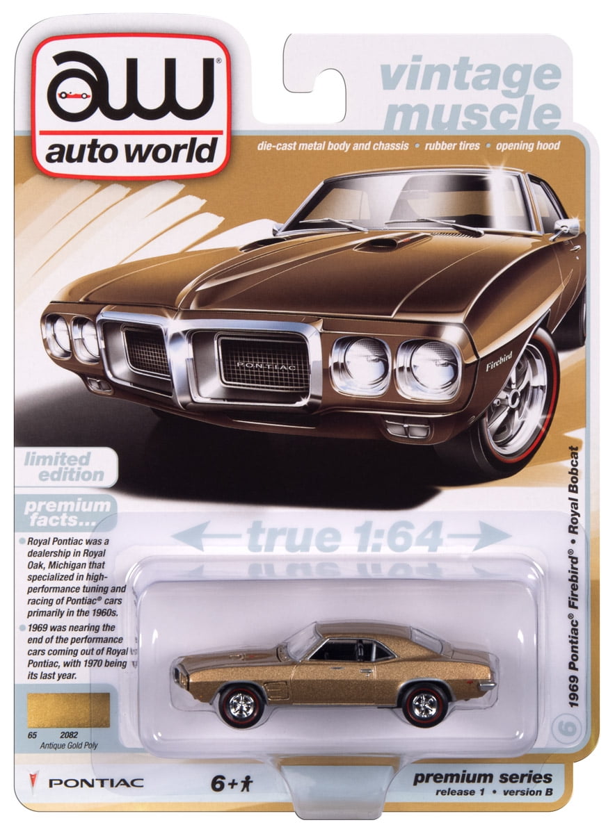Auto World 1:64 Die Cast Premium Royal Bobcat 1969 Pontiac Firebird ...