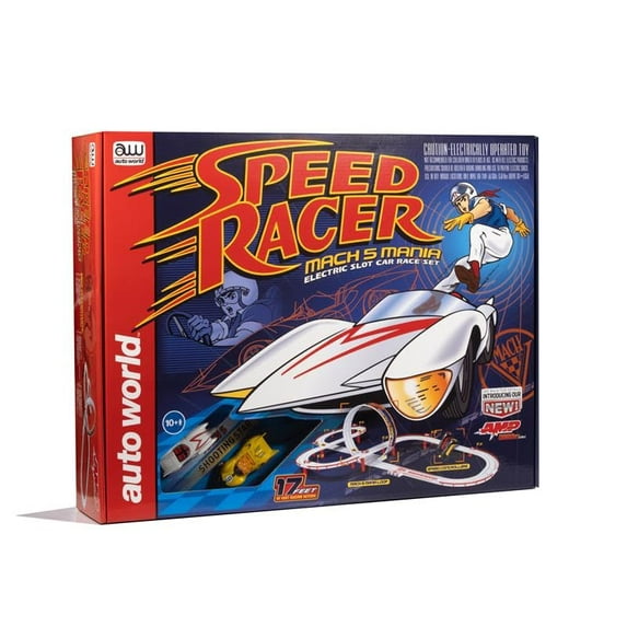 Auto World 17' Speed Racer Mach 5 Mania Slot Race Set HO Scale SRS361 ...
