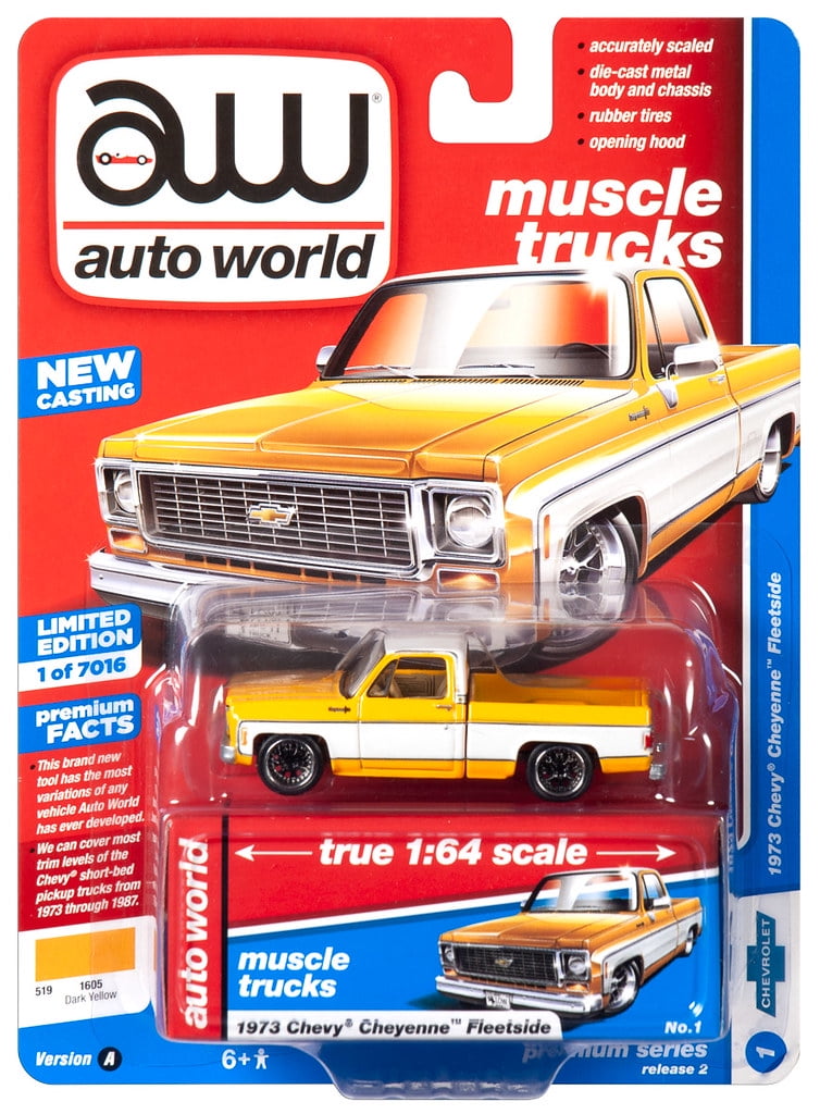 Auto World 1973 Chevy Cheyenne Truck - Dark Yellow - Walmart.com