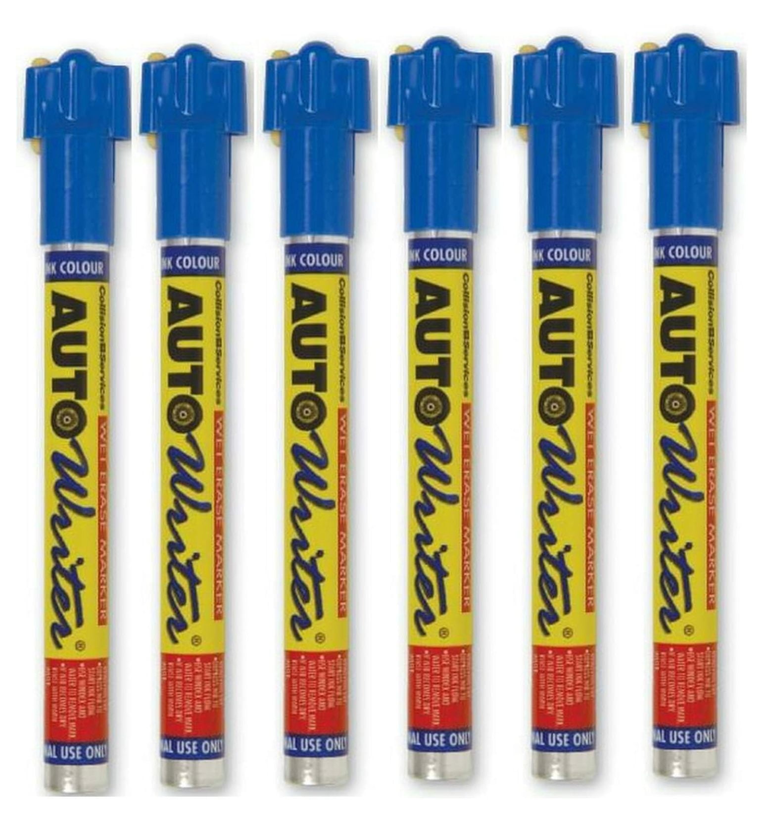 Auto Writer Pens - 6 Pack Blue (USC-37001) - 5mm Tip, Paint Safe ...