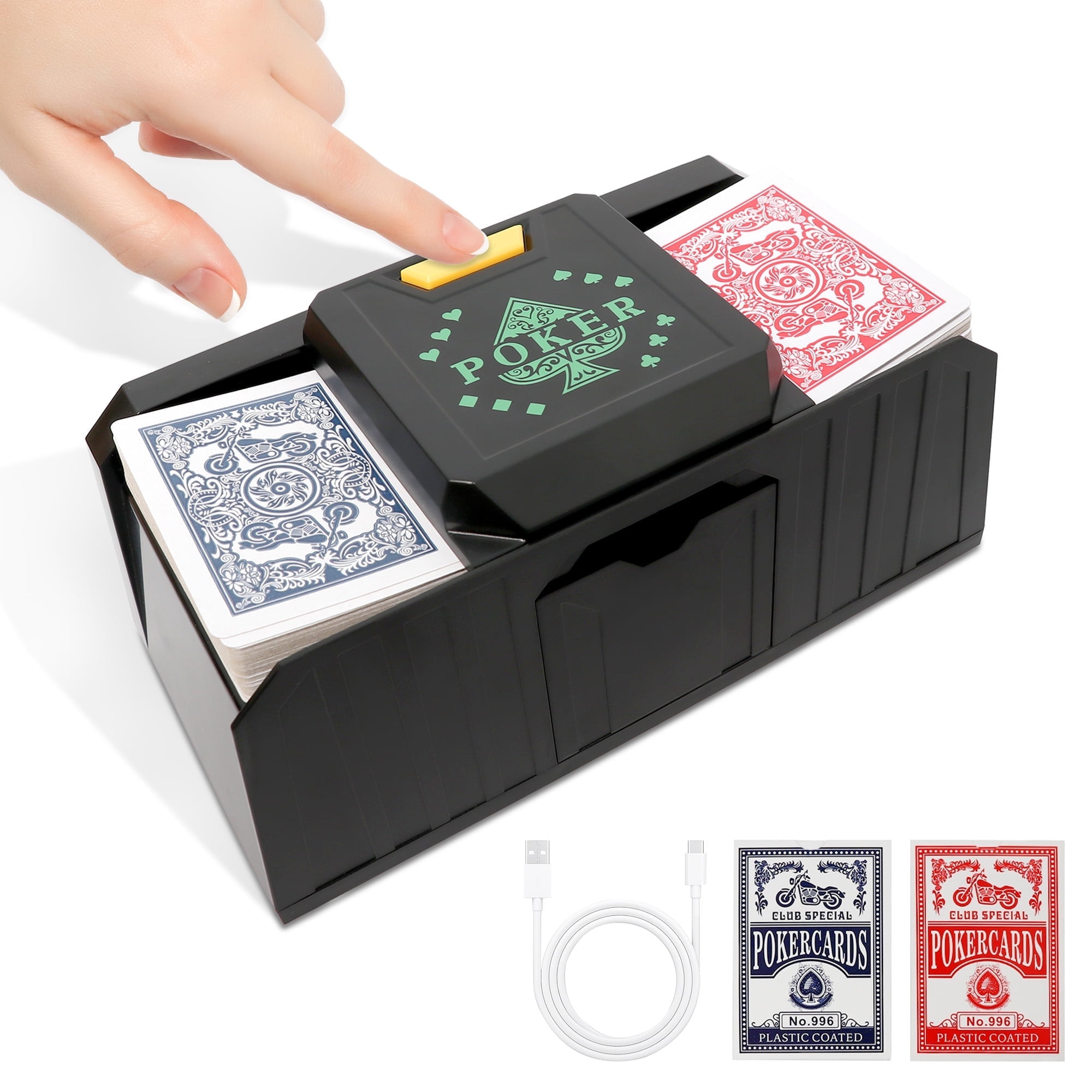 Auto-Sensing Low Noise Automatic 2-Deck Card Shuffler for Casino and ...