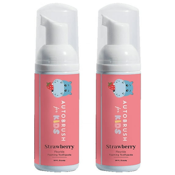 AutoBrush Kids Fluoride Foaming Toothpaste, Strawberry Flavor, 2 Pack ...