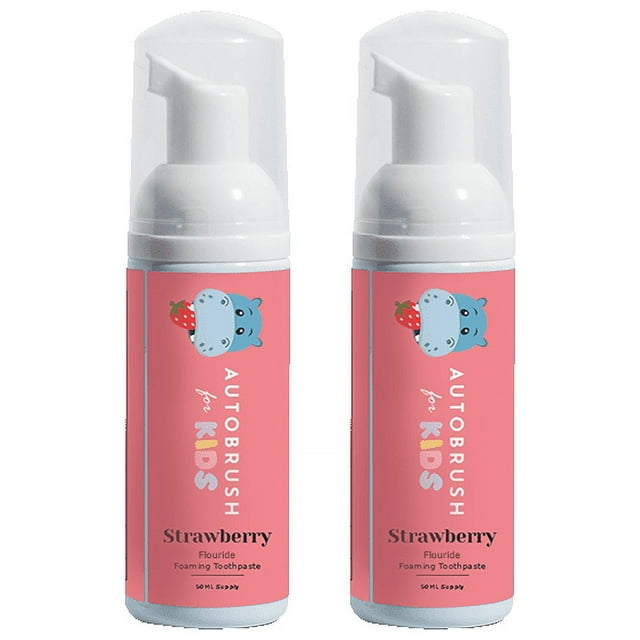 AutoBrush Kids Fluoride Foaming Toothpaste, Strawberry Flavor, 2 Pack ...