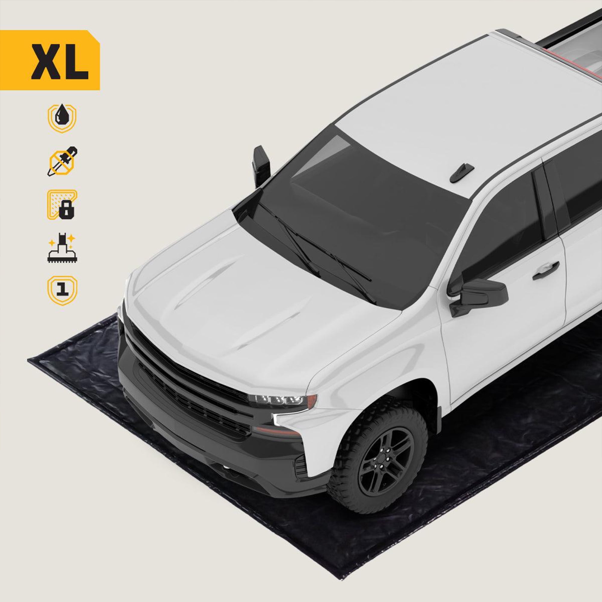 AutoFloorGuard XL Waterproof Garage Floor Mat for Trucks, Heavy Duty, 8 ...