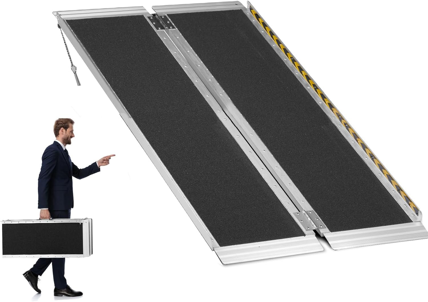 AutoForever 4FT Wheelchair Ramp Portable Threshold Ramp 48"L x 28.3"W ...