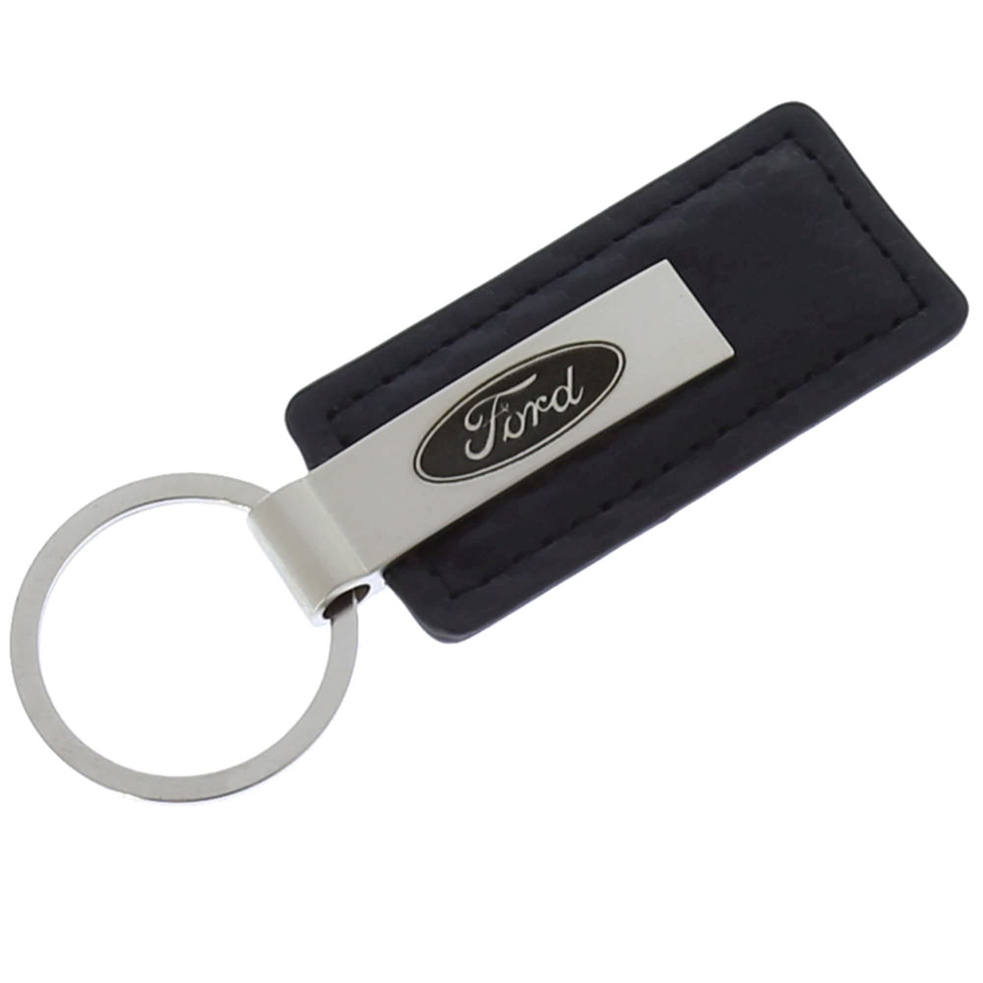 AutoGold Ford Black CF Carbon Fiber Leather Logo Key Chain Ring Tag Fob ...