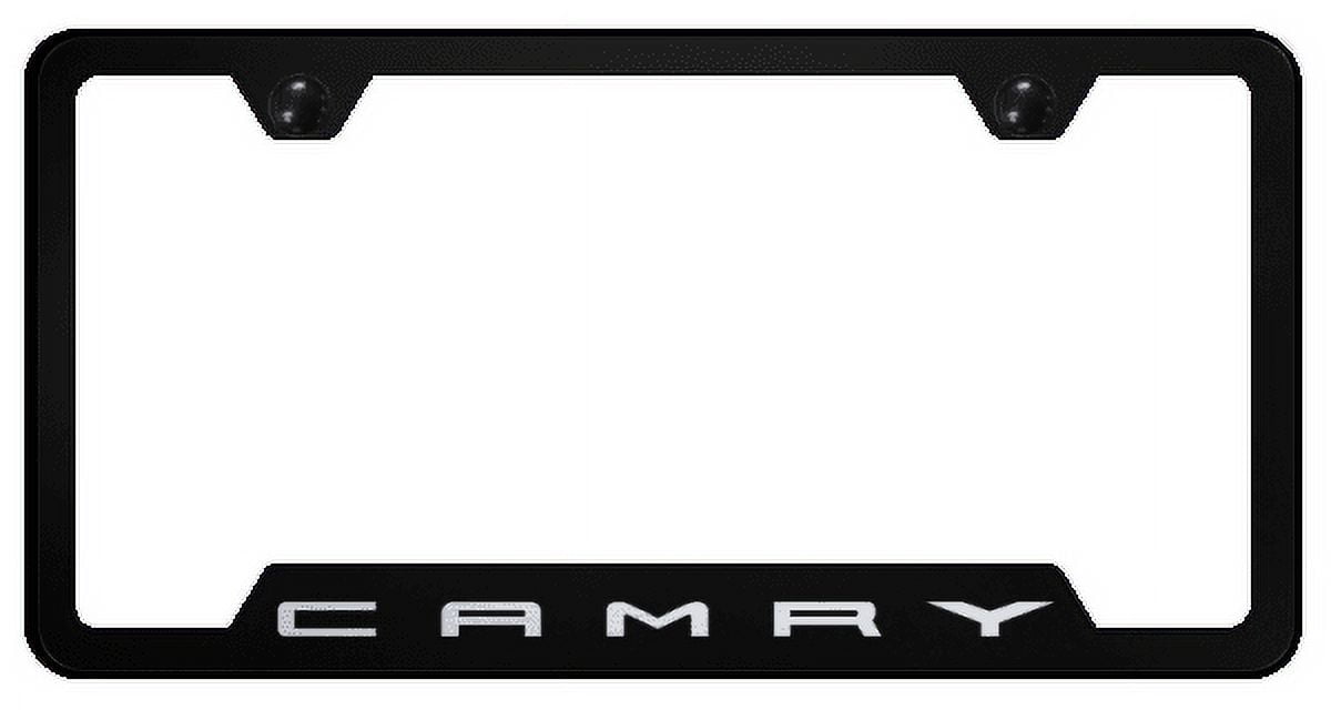 AutoGold Toyota Camry License Plate Frame, Laser Etched, Black Powder ...