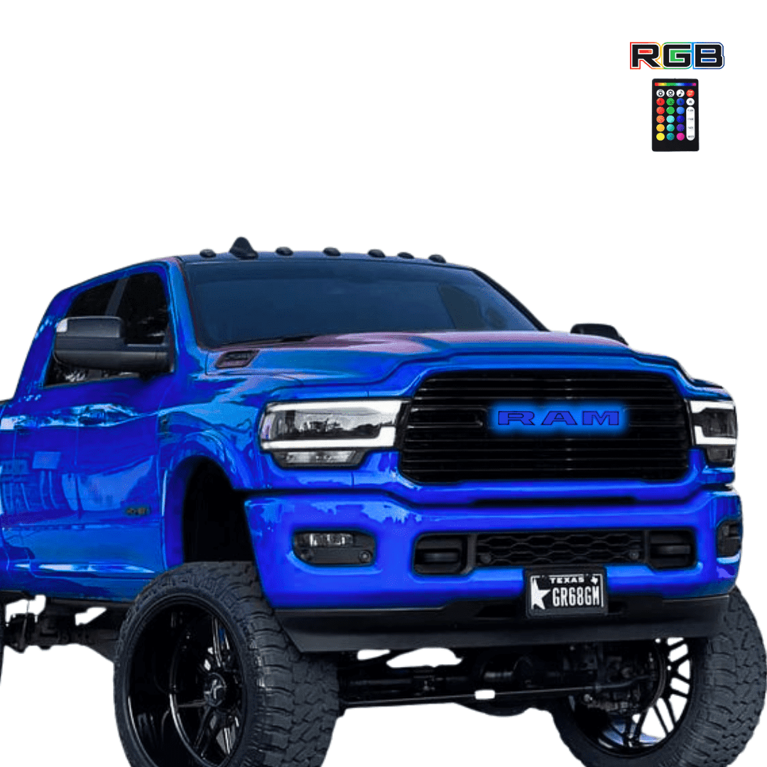 AutoJeweler RAM 1500 Lighted Grille Emblem Letters, Chrome Finish– RGB ...