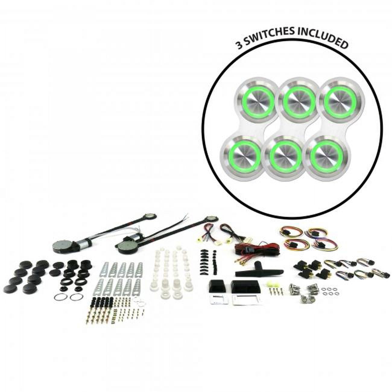 AutoLoc AUTPW46BBB223 2-Door Power Window Kit with 3 Retro Billet ...