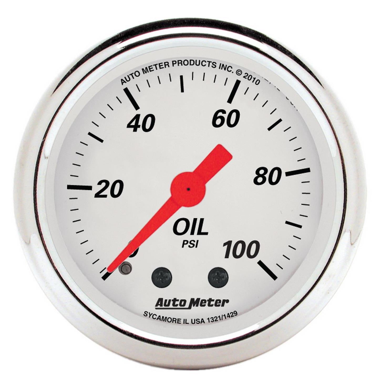 Auto Meter 1321 Arctic White Oil Pressure Gauge - Walmart.com