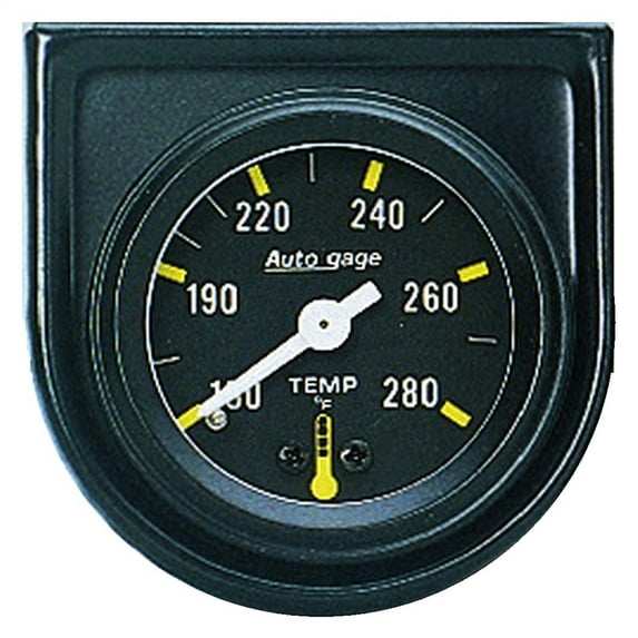 AutoMeter 2352 Autogage Mechanical Water Temperature Gauge; 1-1/2 in.; Black Dial Face; White ...