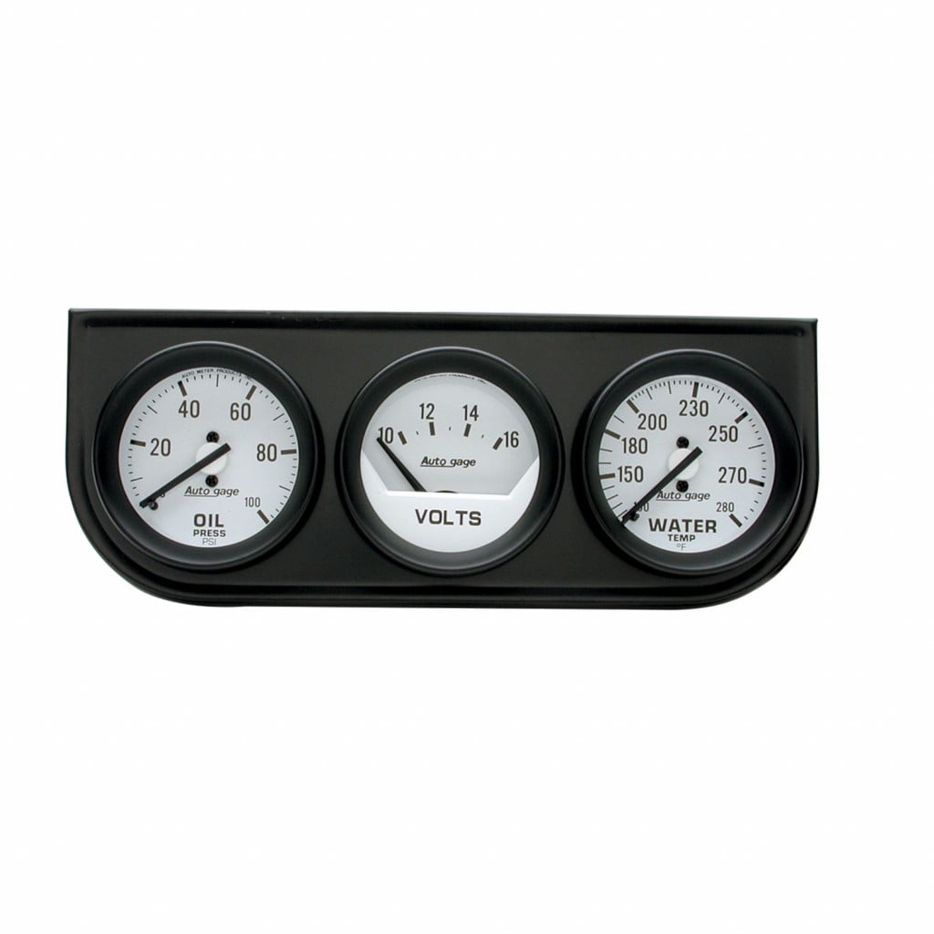 AutoMeter 3-Gauge Console Water Temperature/Oil Pressure 0-100 PSI/10 ...