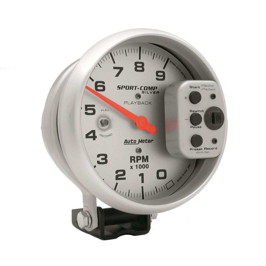 Autometer 5in S/C Silver 9000 RPM Playback Tach - Walmart.com