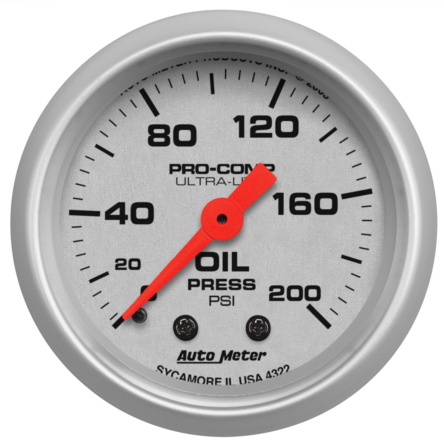 AutoMeter 4322 Ultra-Liter Mechanical Oil Pressure Gauge - Walmart.com