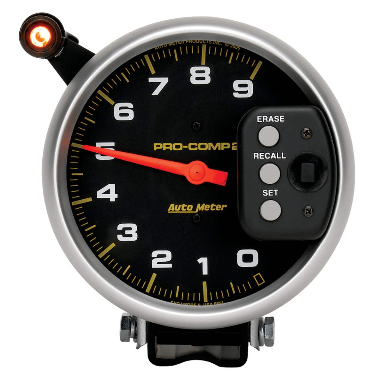 Autometer 6851 Pro-Comp Tachometer, 5", 9K Rpm, Pedestal W/ Quick Lite ...