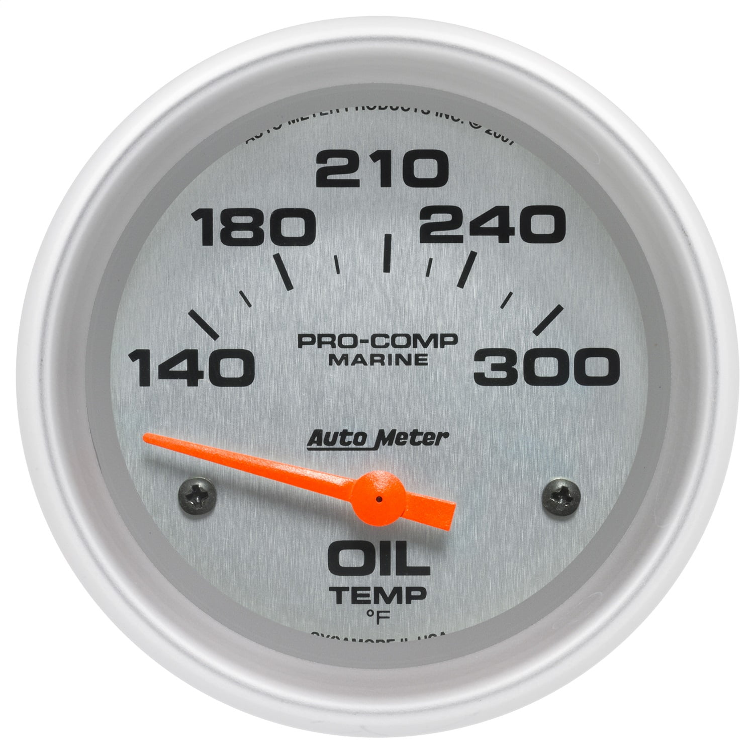 AutoMeter Gauge Oil Temp 2 5/8 140-300Âºf Electric Marine Silver ...