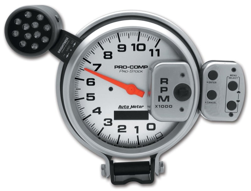 AutoMeter Gauge Tach 5in. 11K RPM Pro-Stock Pedestal W/ Super Lite ...