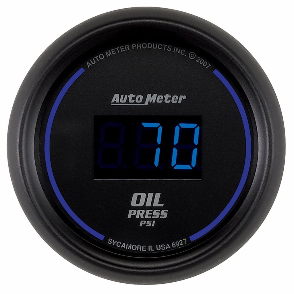 AutoMeter Oil Pressure Gauge Cobalt Digital 52.4mm Black 0-100psi ...