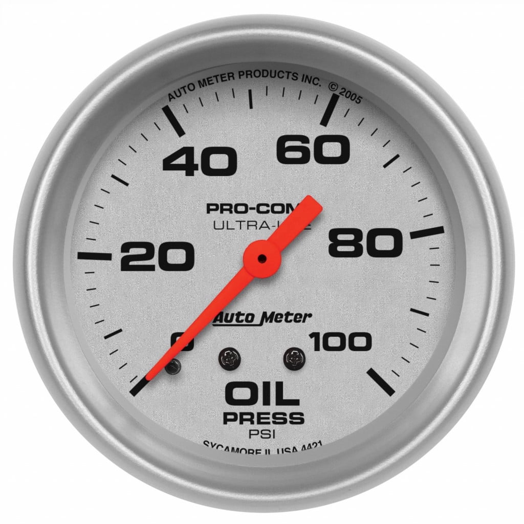 AutoMeter Oil Pressure Gauge Ultra-Lite 66.7mm Mechanical 0-100 PSI ...