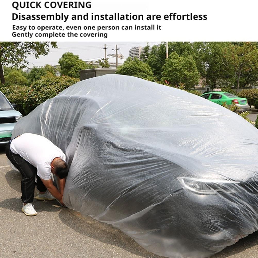 AutoNexis Car Cover Plastic Disposable Car Coat for Any Car Size Up to ...