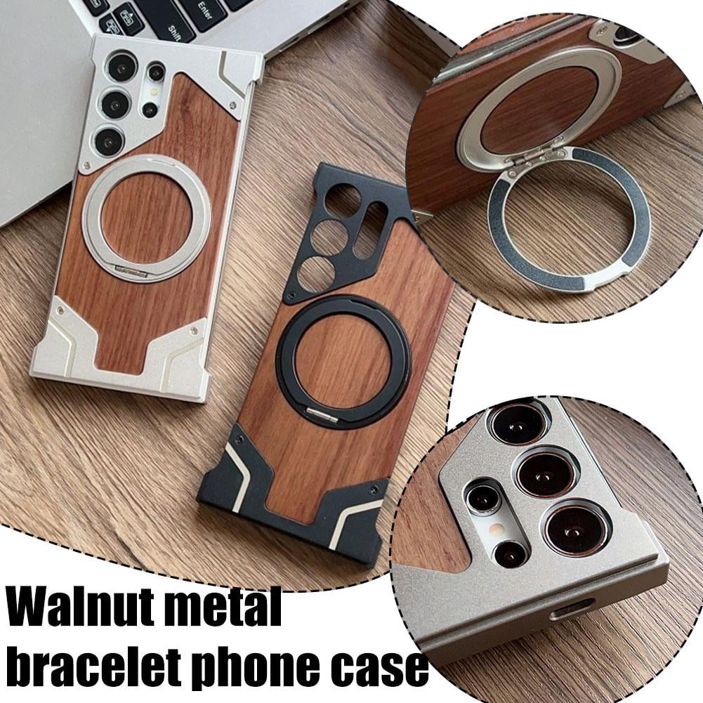 AutoNexis For Samsung Galaxy S22 25 Ultra Walnut Wood Metal Borderless ...