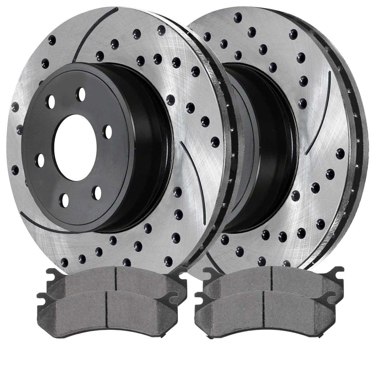 AutoShack Performance Car Auto Set: Front Drilled Slotted Brake Rotors ...