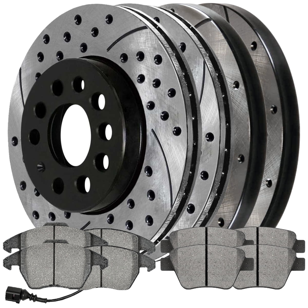 AutoShack Performance Brake Rotors & Ceramic Pads Kit for 2012-2014 VW ...