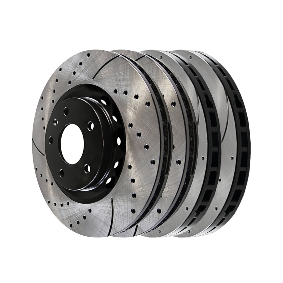 AutoShack Front & Rear Drilled & Slotted Brake Rotors | Replacement for ...
