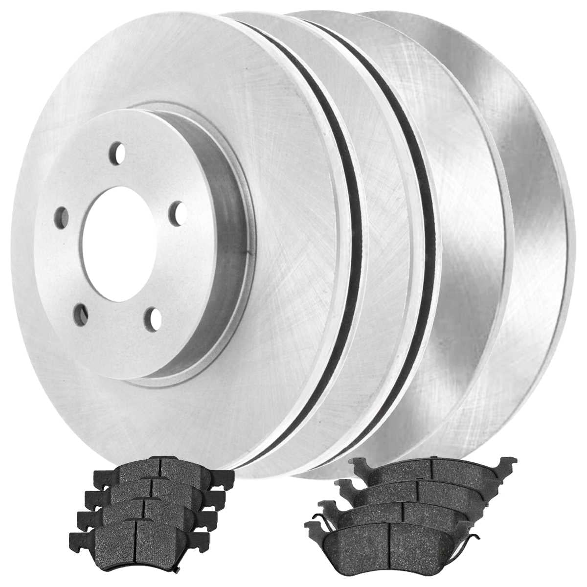 AutoShack Brake Rotors with Brake Pads Front and Rear Brake Rotor & Pad ...