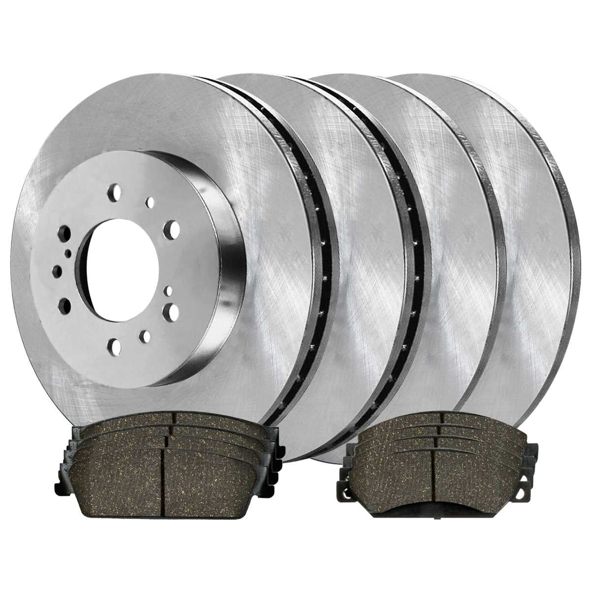 AutoShack Brake Rotors with Brake Pads Front and Rear Brake Rotor & Pad ...