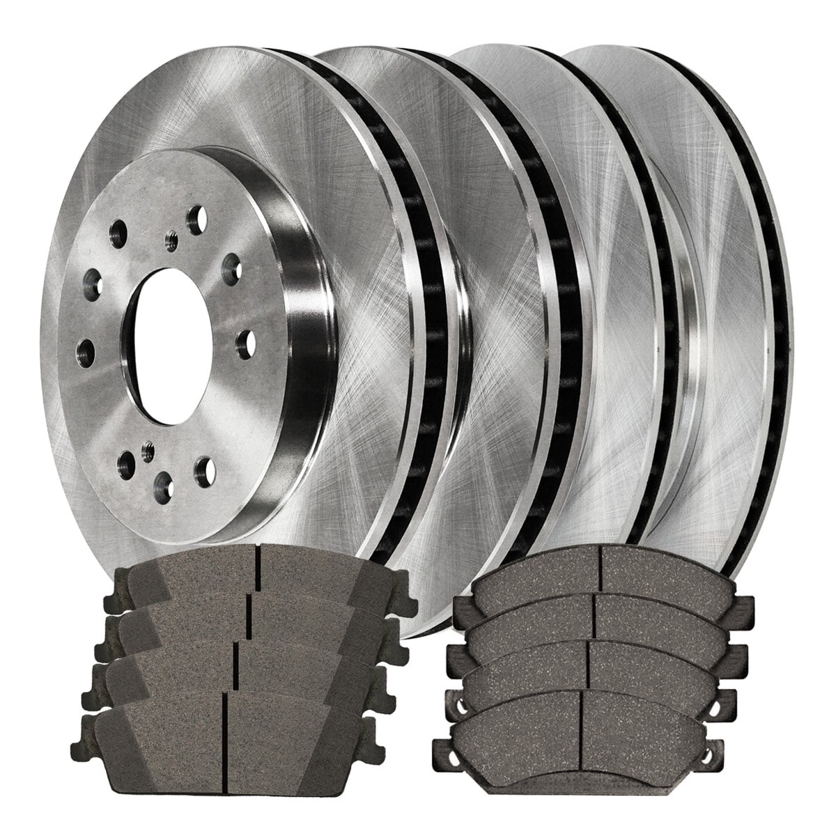 AutoShack Brake Rotors with Brake Pads Front and Rear Brake Rotor & Pad ...