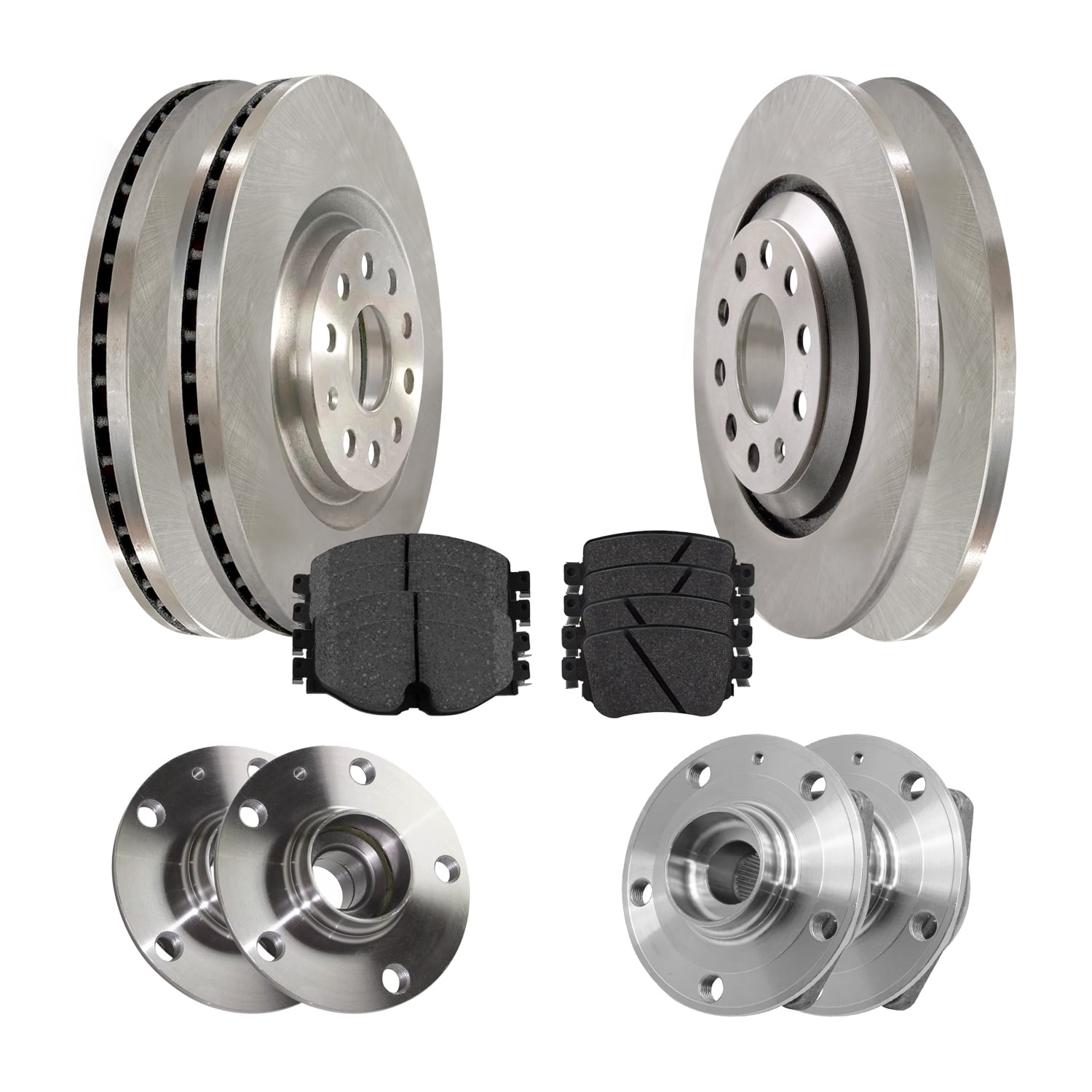 AutoShack Brake Rotors, Ceramic Pads & Hub Bearing Assembly Front ...