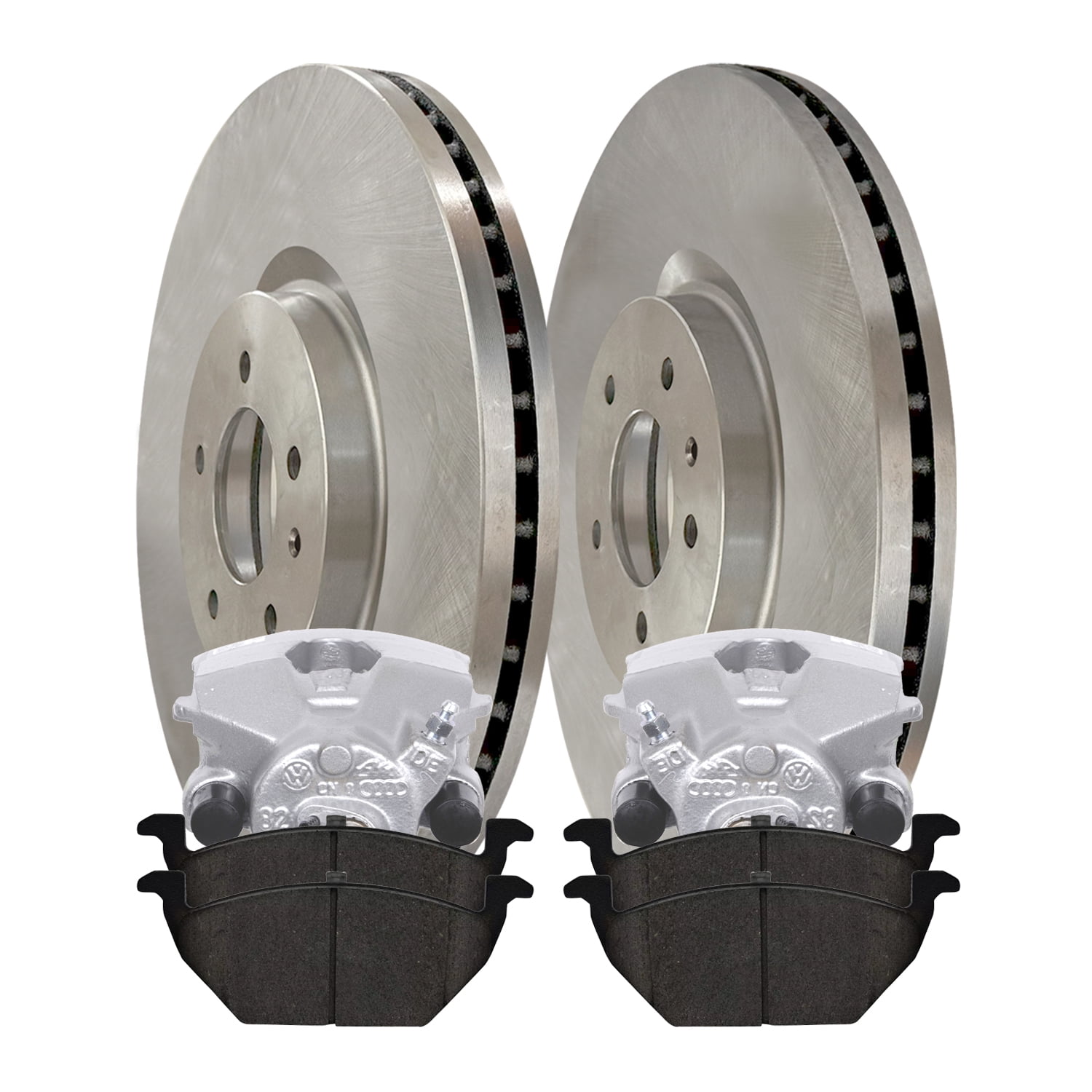 AutoShack Brake Rotors with Pads and Calipers Front Brake Rotor, Pad ...