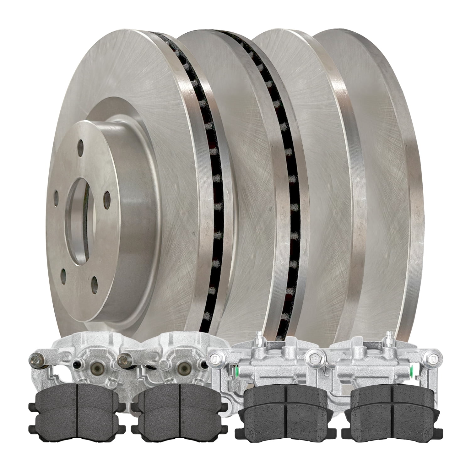 AutoShack Brake Rotors with Pads and Calipers Front and Rear Brake ...