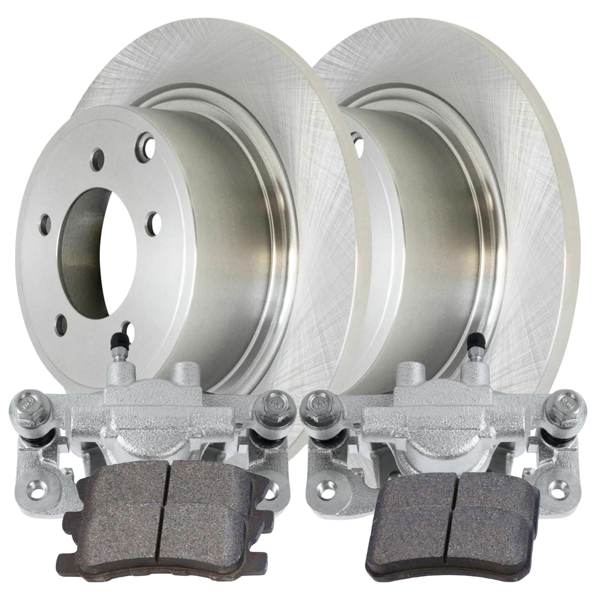 AutoShack Brake Rotors with Pads and Calipers Rear Brake Rotor, Pad ...