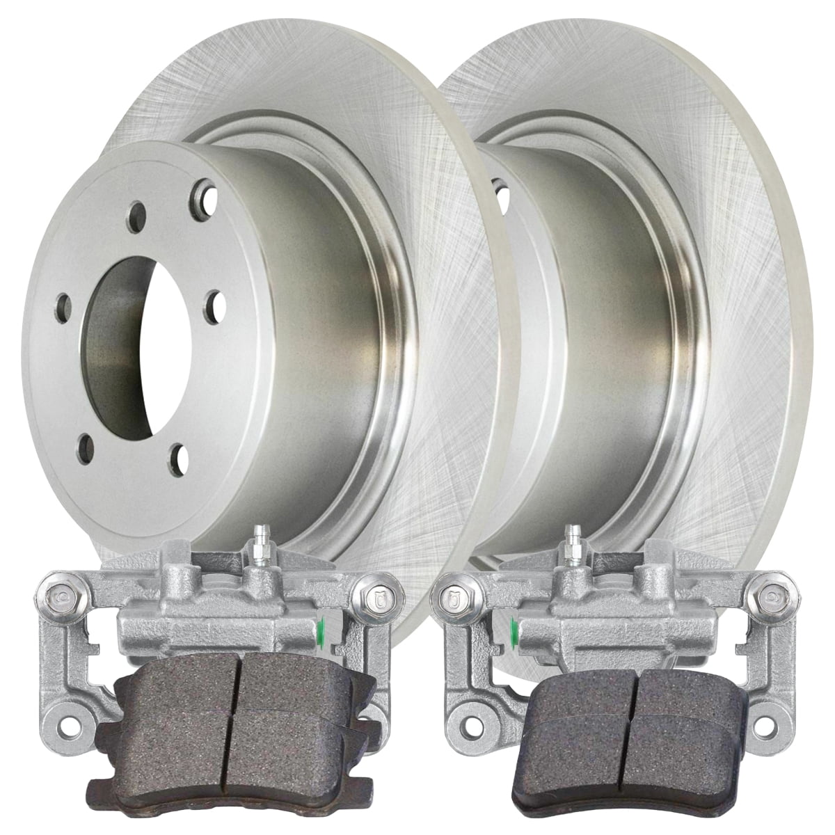 AutoShack Full Set Rear Brake Calipers, Ceramic Pads, Rotors for Jeep ...