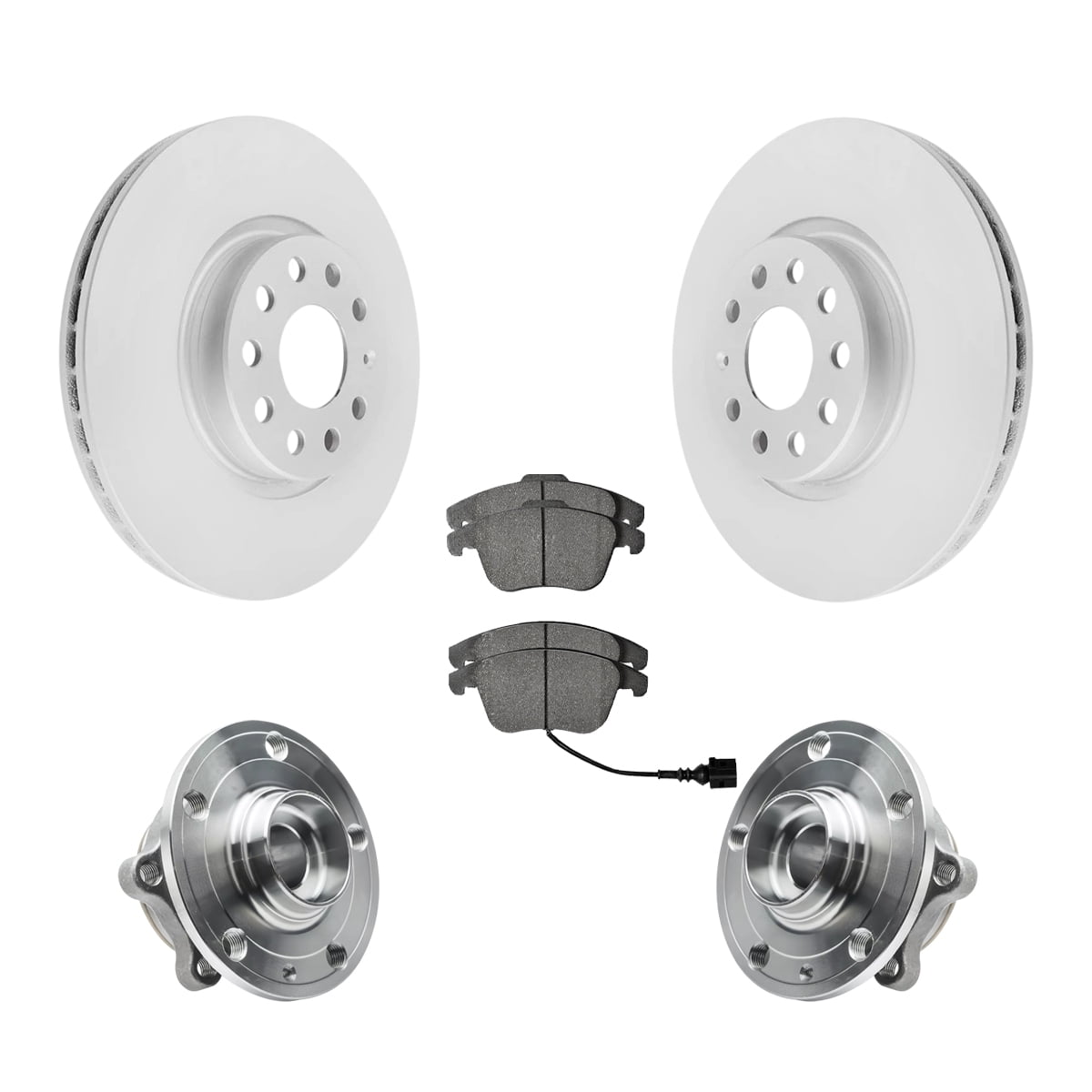 AutoShack Coated Brake Rotors, Ceramic Pads & Hub Bearing Assembly ...