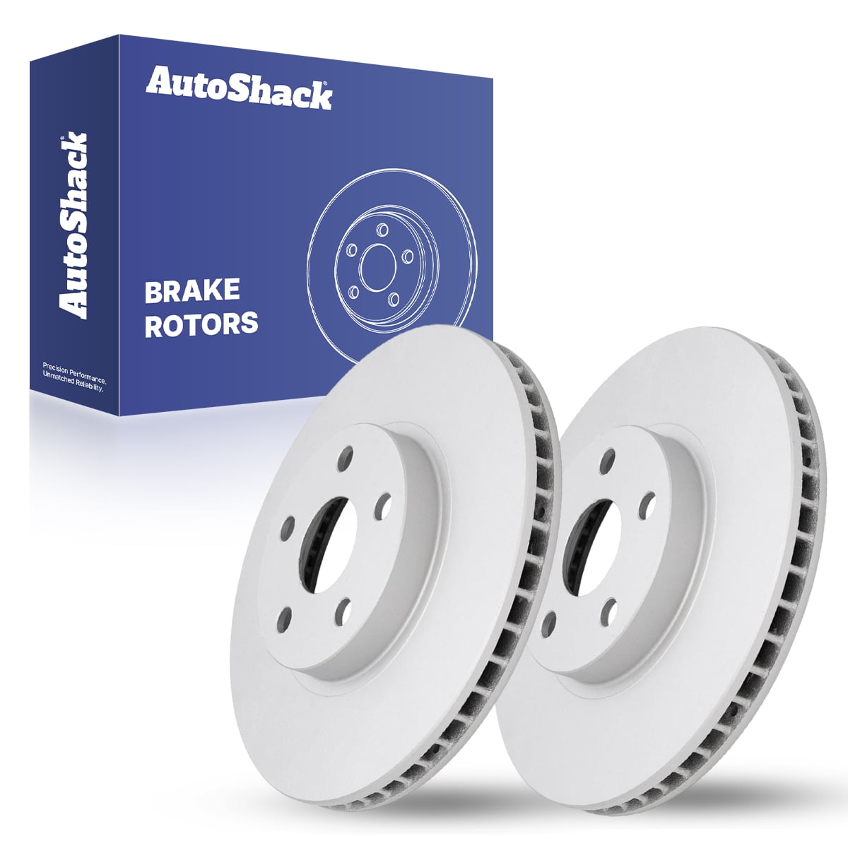 AutoShack Front Vented Coated Brake Rotors 2-PC Set Replacement for ...