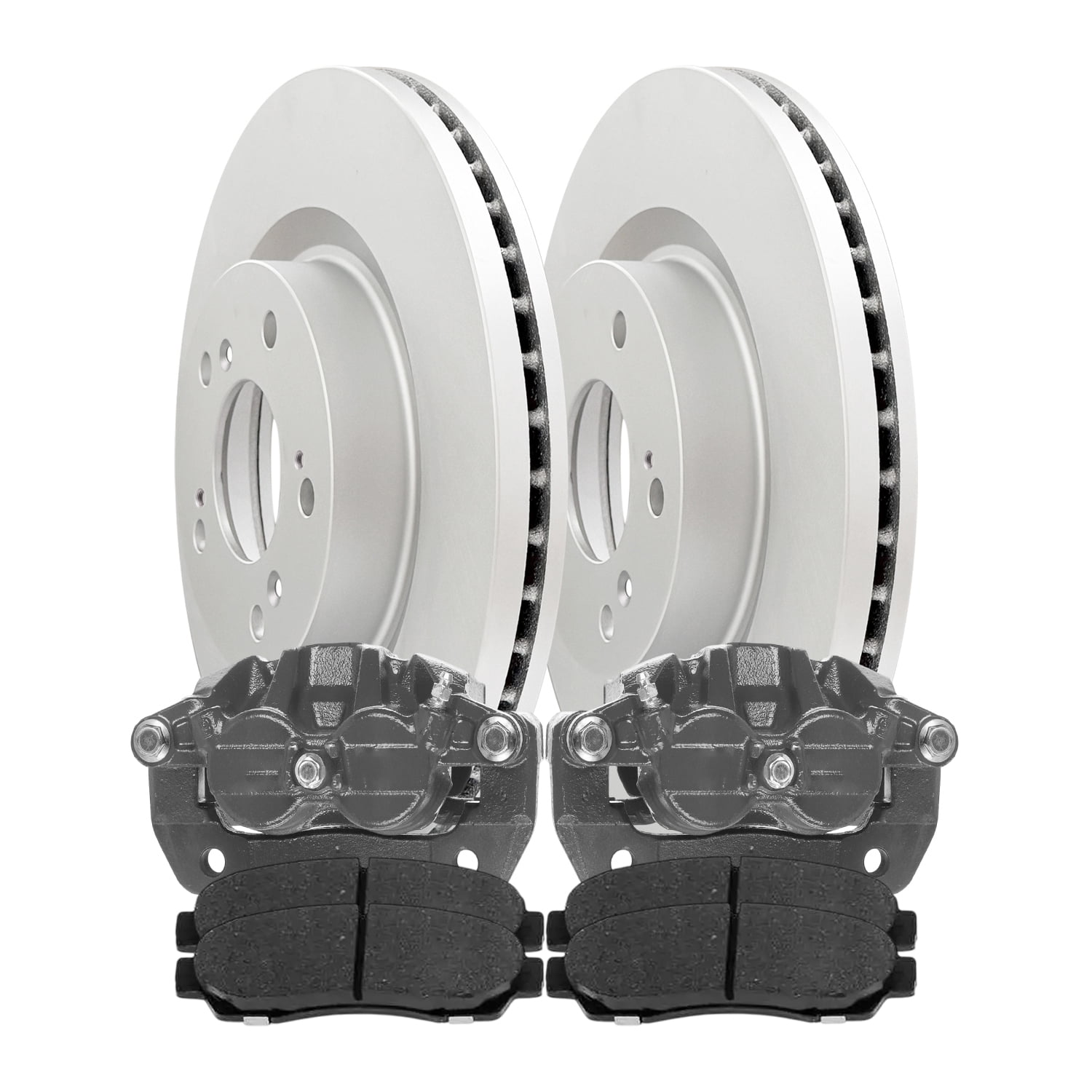 AutoShack Coated Brake Rotors Front Brake Rotor Replacement Kit with ...