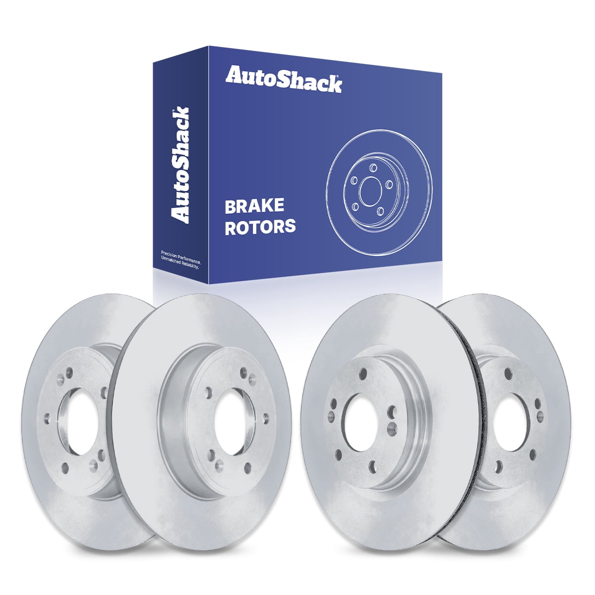 AutoShack Front Vented & Rear Solid Coated Brake Rotors 4-PC Set ...