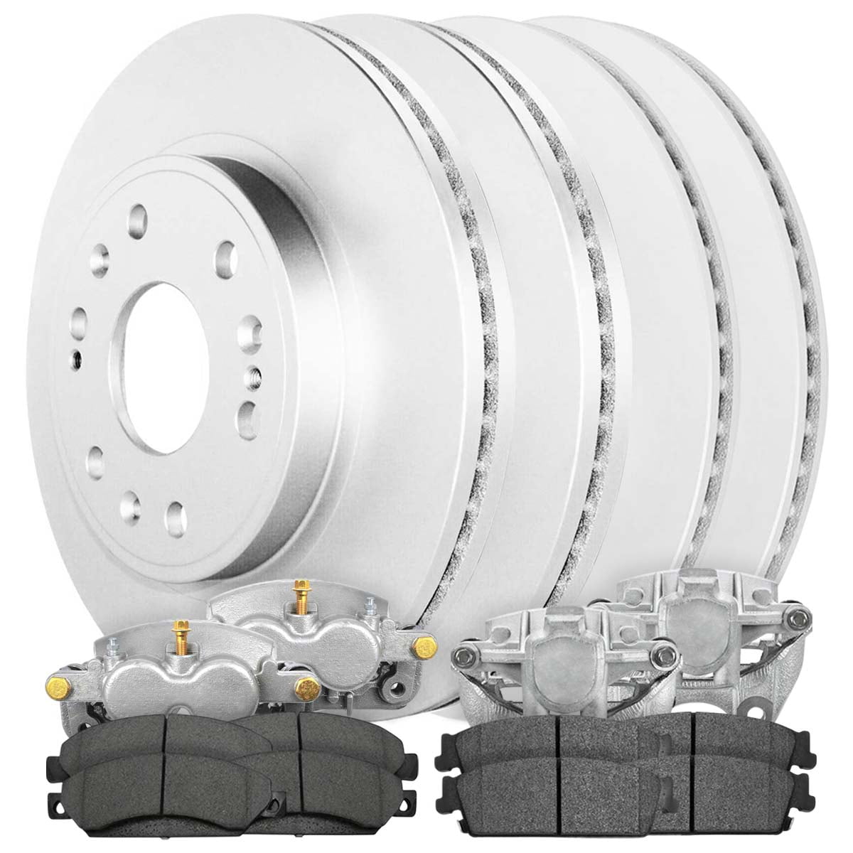 AutoShack Coated Brake Rotors Front and Rear Brake Rotor Replacement ...