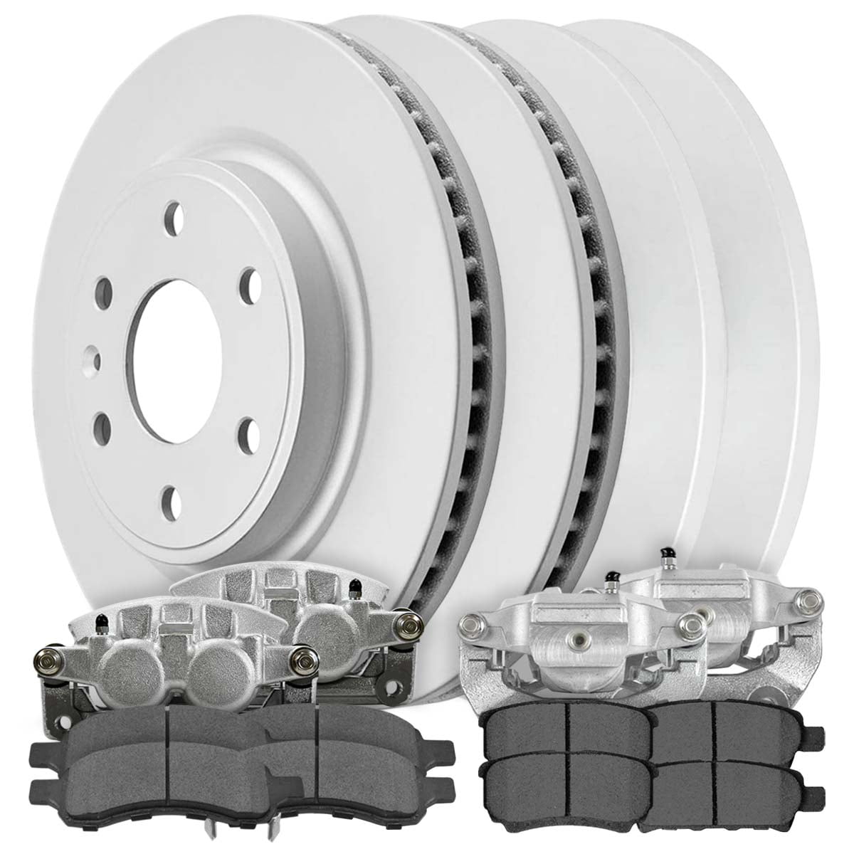 AutoShack Coated Brake Rotors Front and Rear Brake Rotor Replacement ...