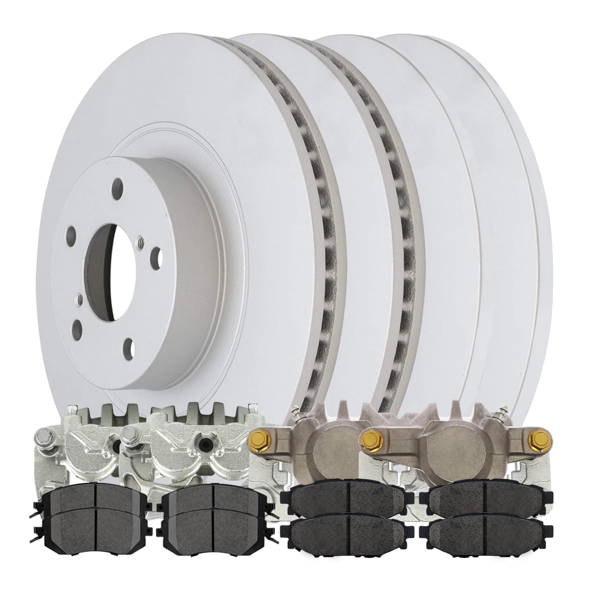 AutoShack Coated Brake Rotors Front and Rear Brake Rotor Replacement ...