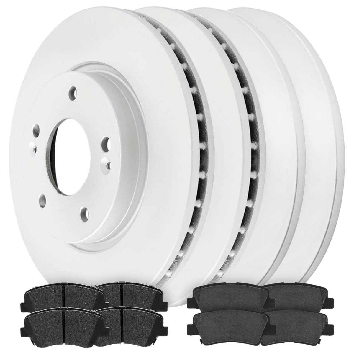 AutoShack Front & Rear Brake Rotors Ceramic Brake Pads | Replacement ...