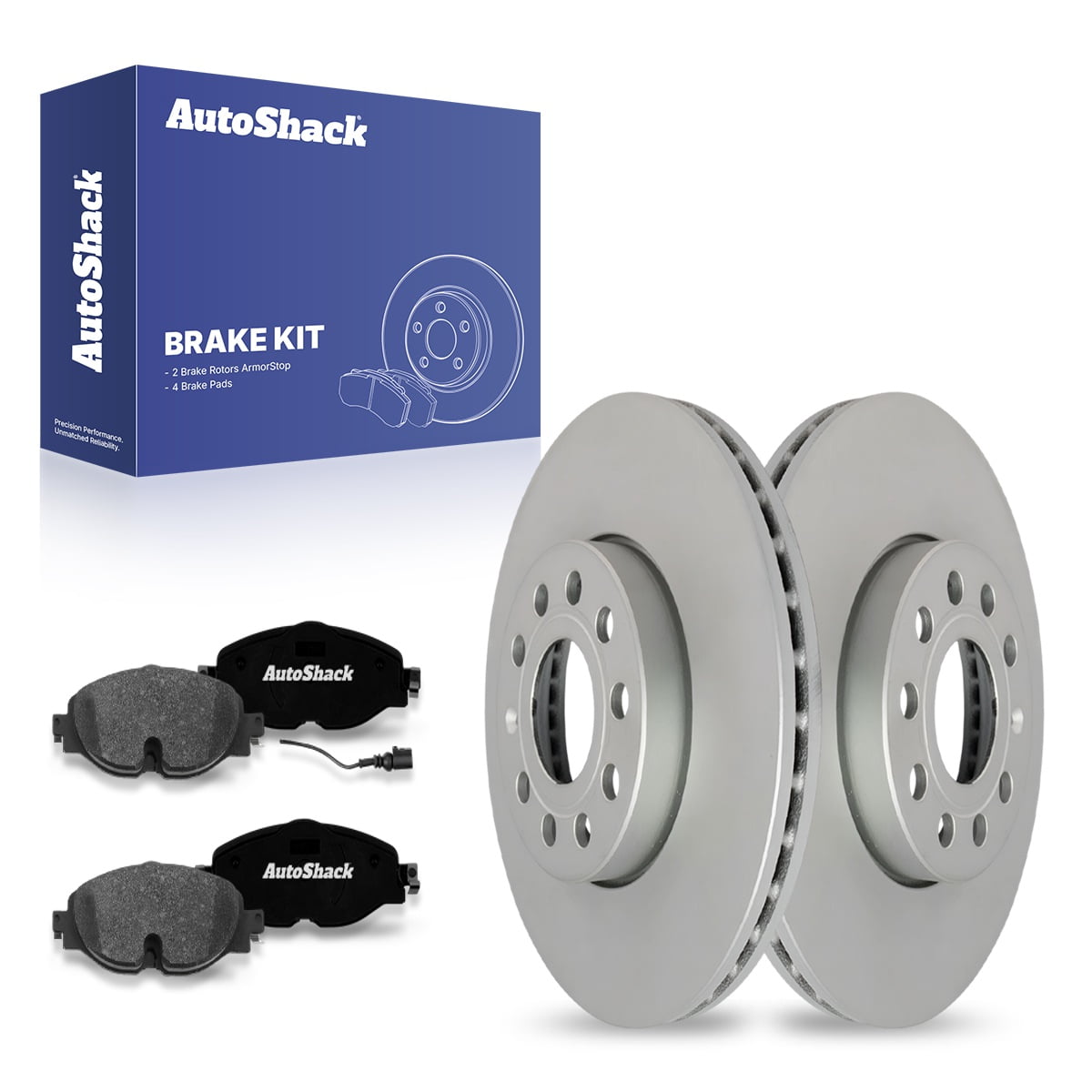 AutoShack 11.34" (288 mm) Front Vented Brake Rotors Coated + Premium ...